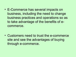 E commerce impacts | PPT