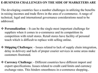 E commerce in india challenges & opportunities | PPTX