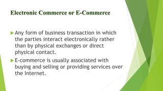 E commerce lecture-1 - muhammad imran memon | PPTX