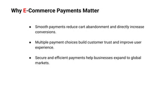 E-Commerce Payments Explained: Types, Process & Risks | PDF