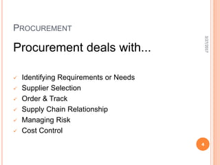 ppt on source and procurement | PPTX