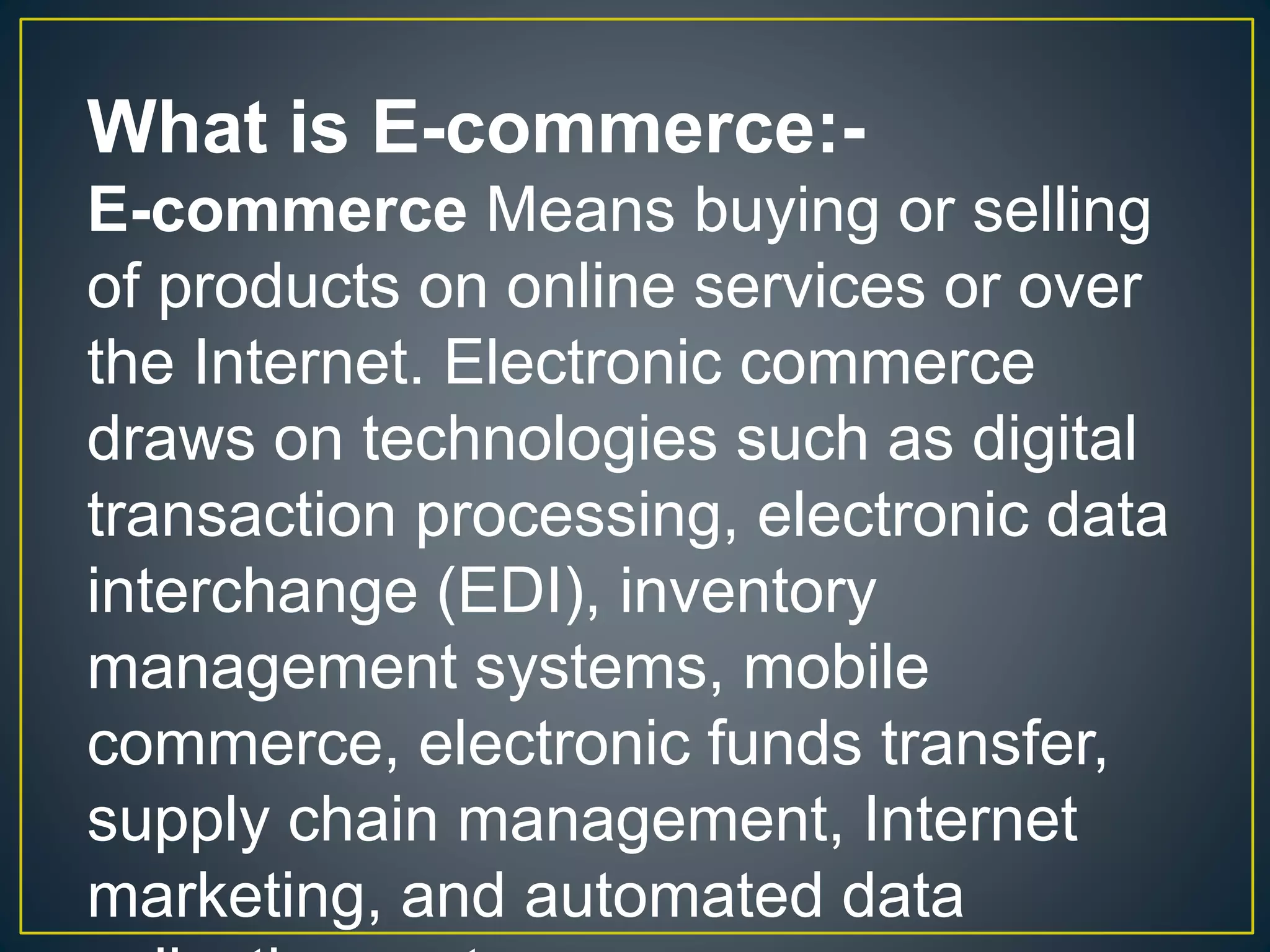 E commerce ppt | PPT