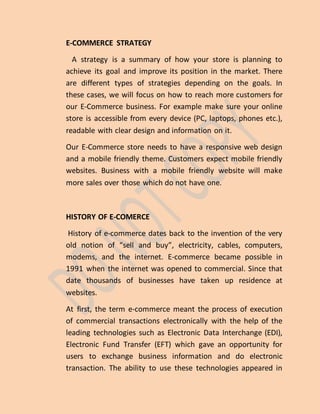 E commerce project | DOCX