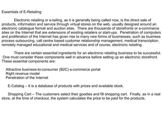 E commerce retailing | PPT