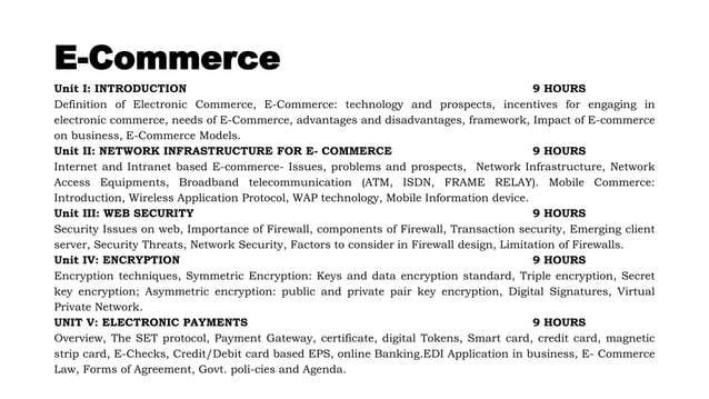 E-Commerce Syllabus.pptx | Free Download