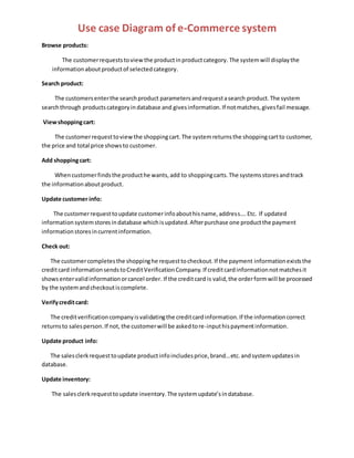 E commerce use case documentation. | DOCX