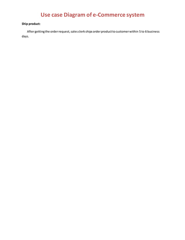 E commerce use case documentation. | DOCX