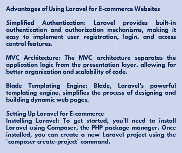 E-commerce Website with Laravel Building Your Online Store | PPT