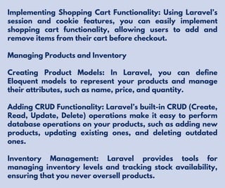 E-commerce Website with Laravel Building Your Online Store | PDF