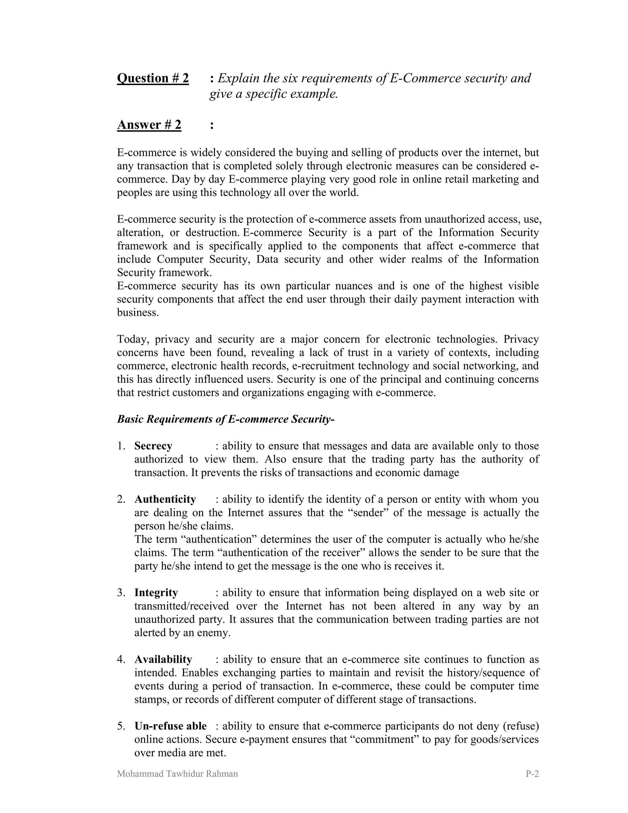 E-Commerce security | PDF