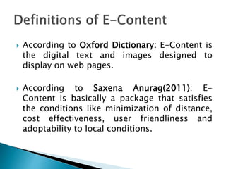 E-Content: Concept, forms, Process of development.pptx