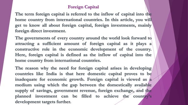 Foreign capital.pptx | Stocks and Bonds | Personal Investing