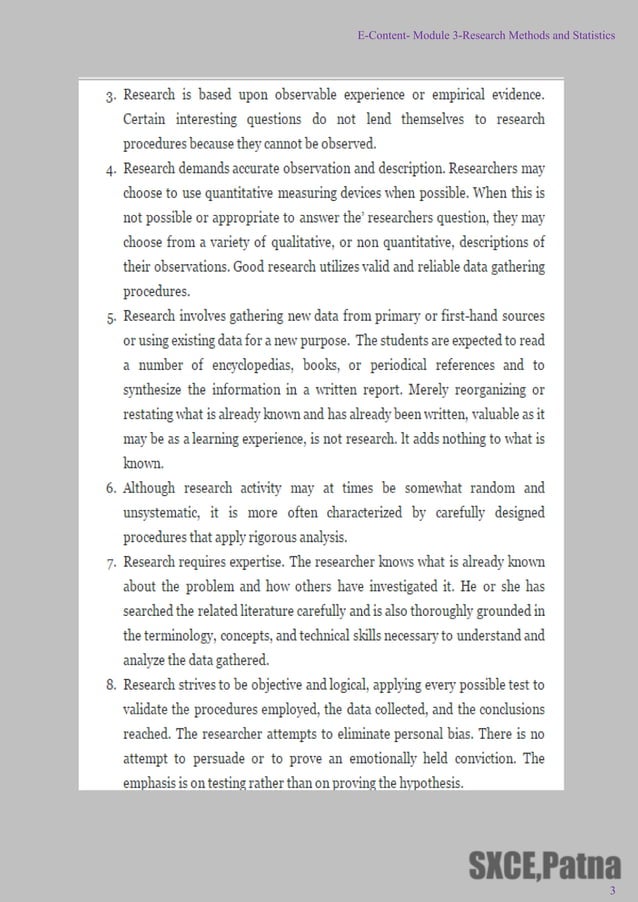 Characteristics of research and areas of research | PDF