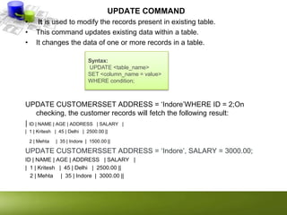 data manipulation language | PPTX
