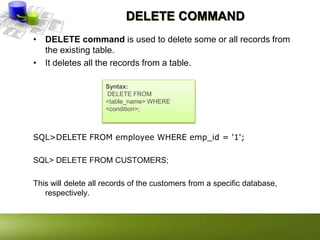 data manipulation language | PPTX