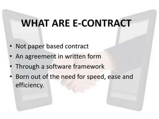 E contracts and validity of e contracts in India | PPTX
