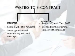 E contracts and validity of e contracts in India | PPTX