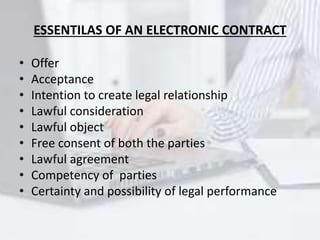 E contracts and validity of e contracts in India | PPTX