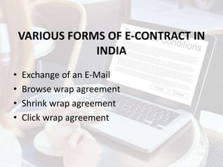 E contracts and validity of e contracts in India | PPTX
