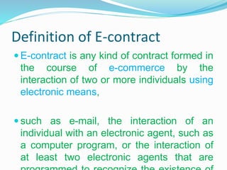 E contracting in india | PPTX