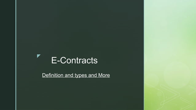 E-Contracts. presentation, definition and types | PPTX