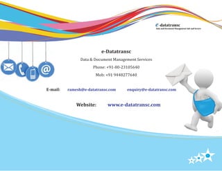 E datatransc company-brochure | PPT