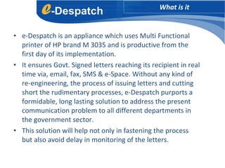 e-Despatch | PPT | Email | Internet