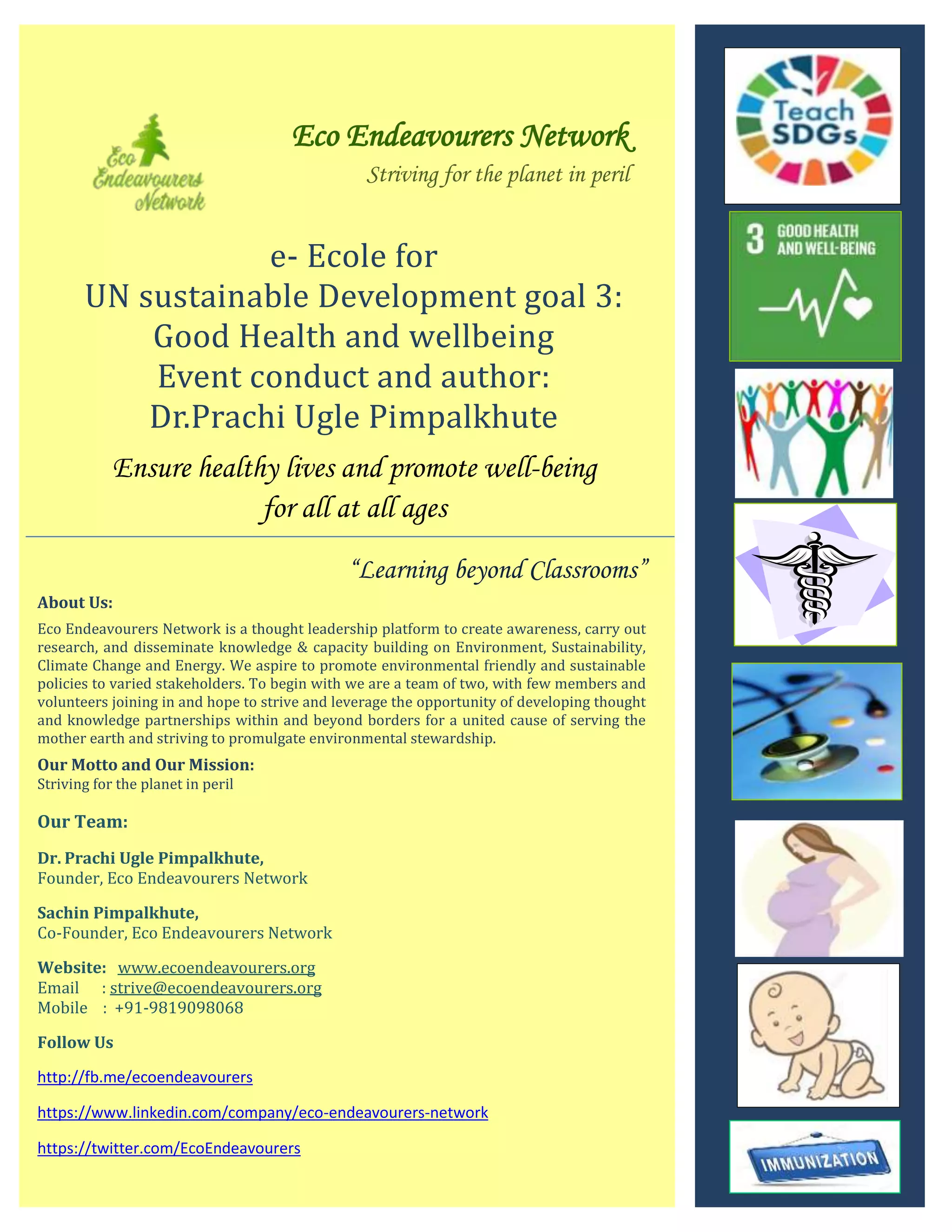 E ecole for UN SDG :3 - Health and Wellbeing | PDF