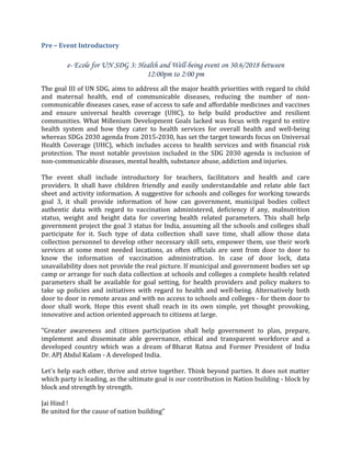 E ecole for UN SDG :3 - Health and Wellbeing | PDF