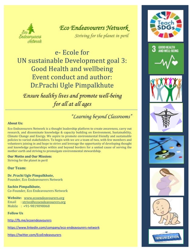 E ecole for UN SDG :3 - Health and Wellbeing | PDF
