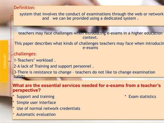 E exam presenation | PPT