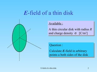 E field disk | PPT
