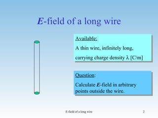 Electric field of a wire | PPT | Physics | Science