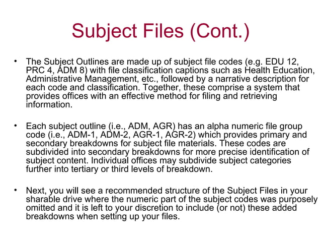 Recommended Electronic Filing Structure (Organization and Development ...
