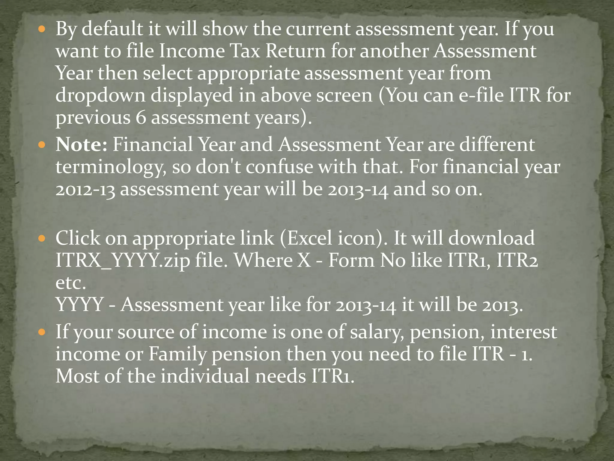 E filing of income tax return(itr) | PPTX