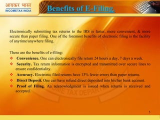 E filing of Income tax | PPTX