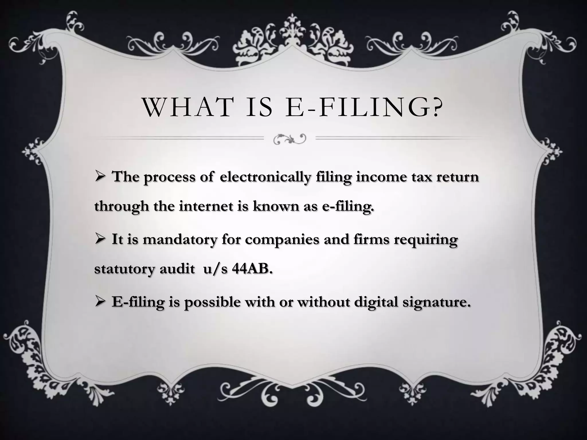 Presentation on E filing process | PPTX