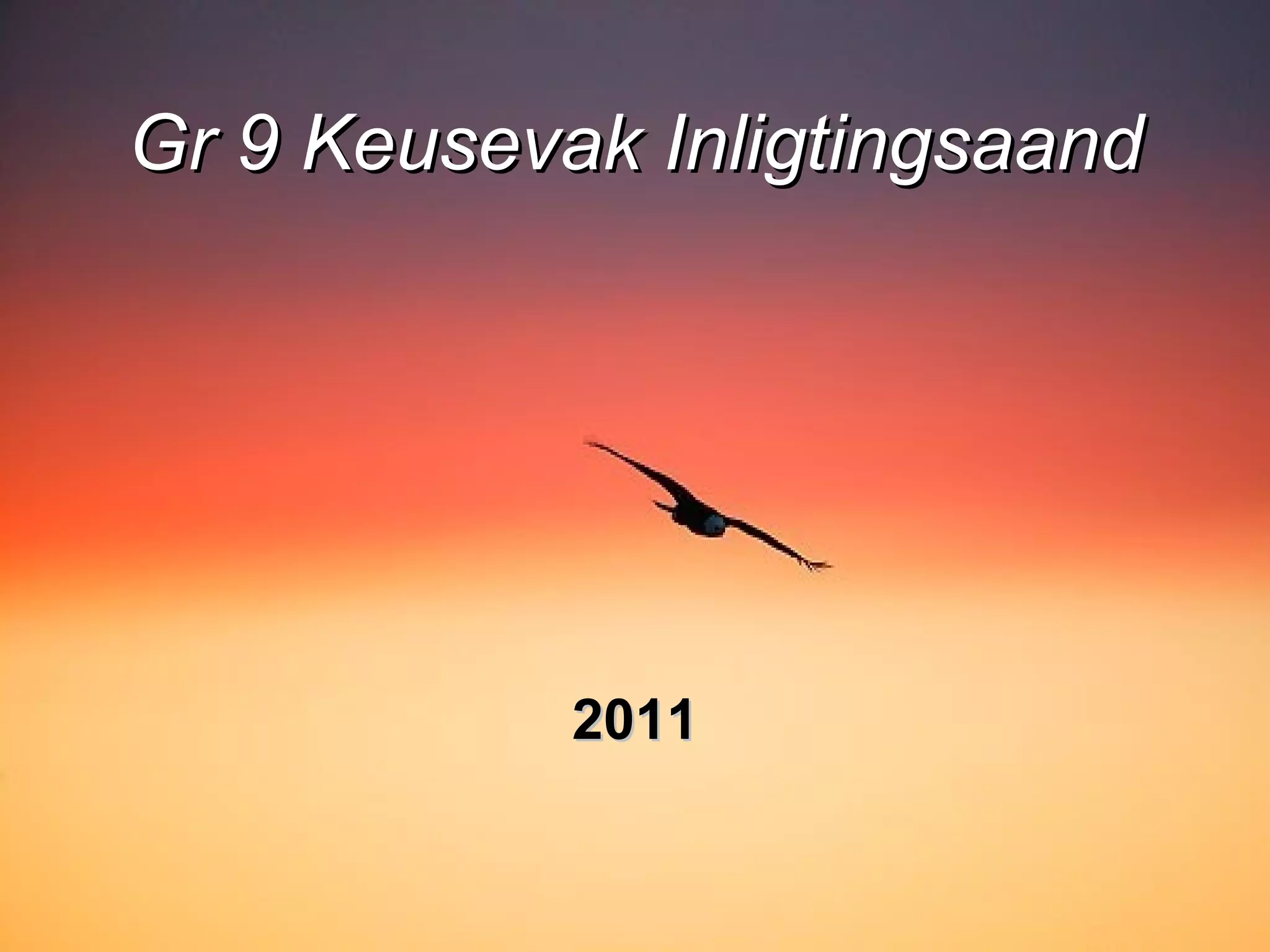 Graad 9 Vakkeuses | PPS