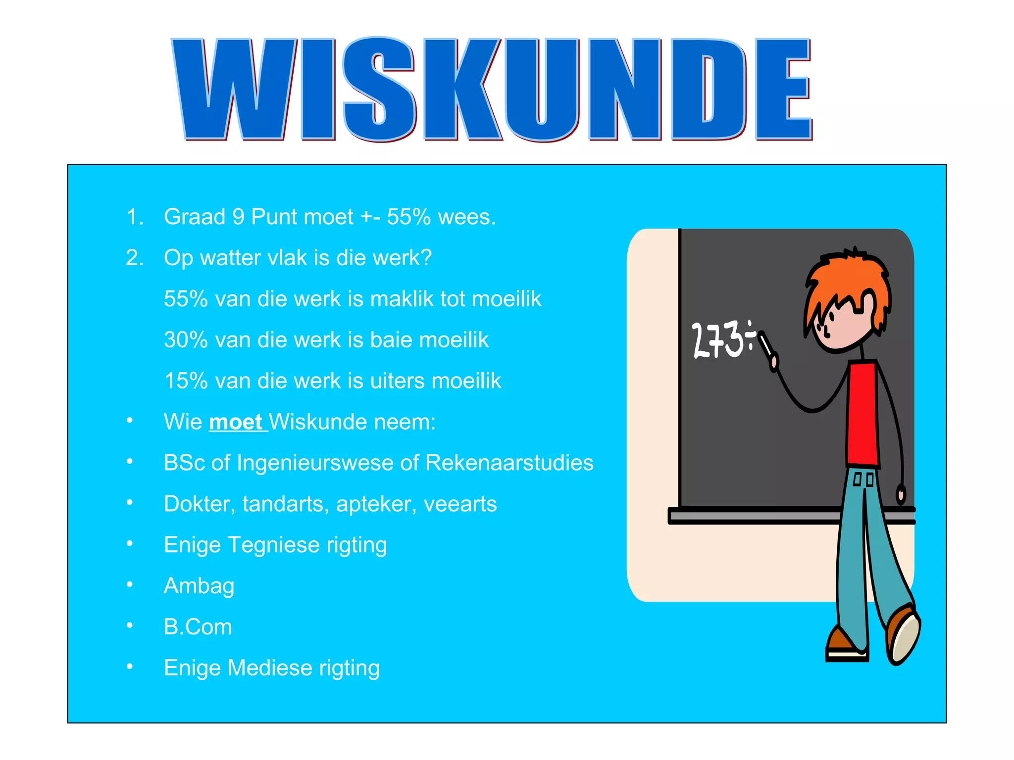 Graad 9 Vakkeuses | PPS