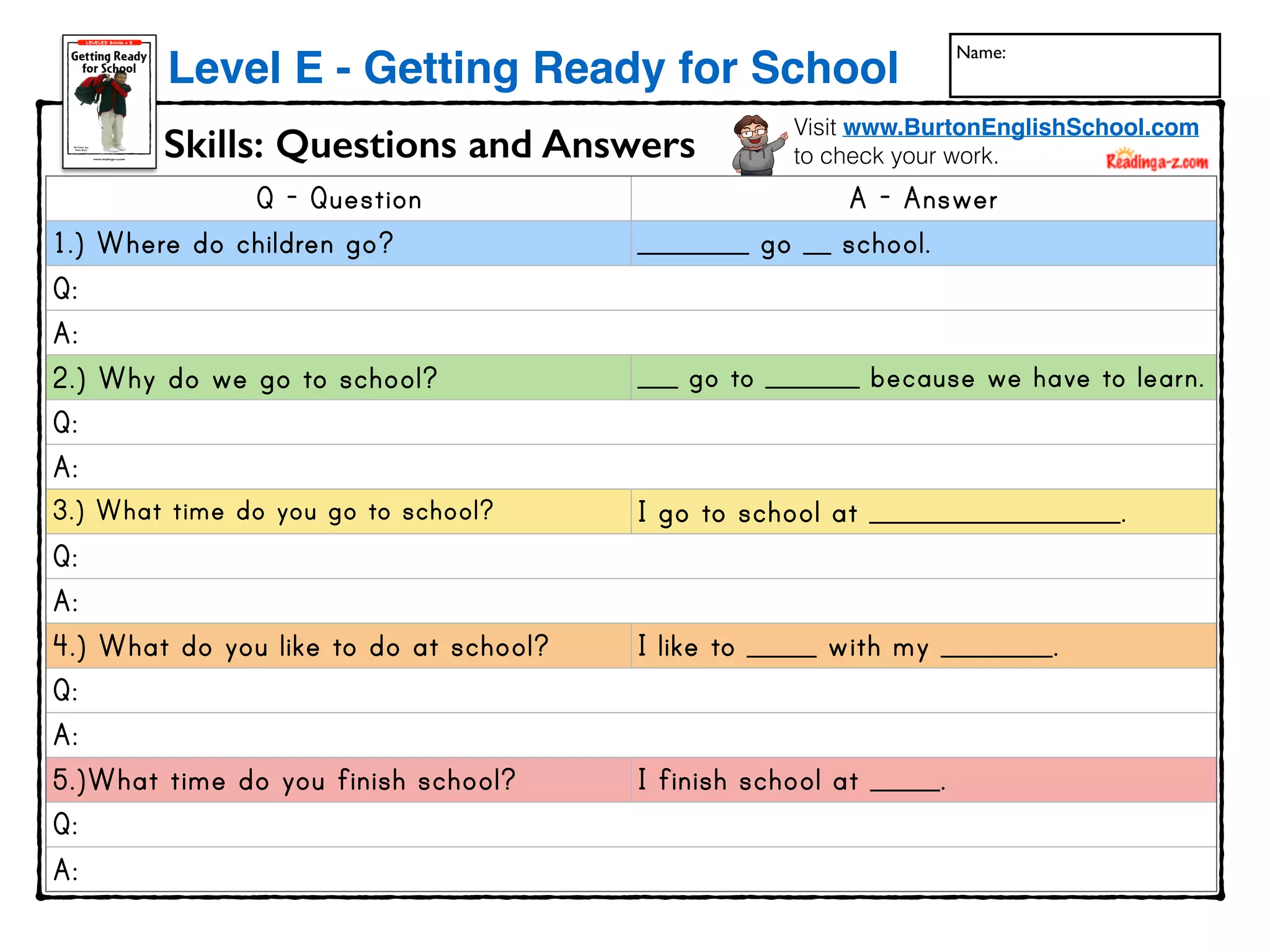 E Getting Ready for School | PDF