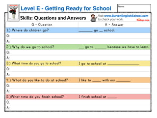 E Getting Ready for School | PDF