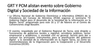 Gobierno Electrónico en la Municipalidad Provincial de Tacna | PPTX