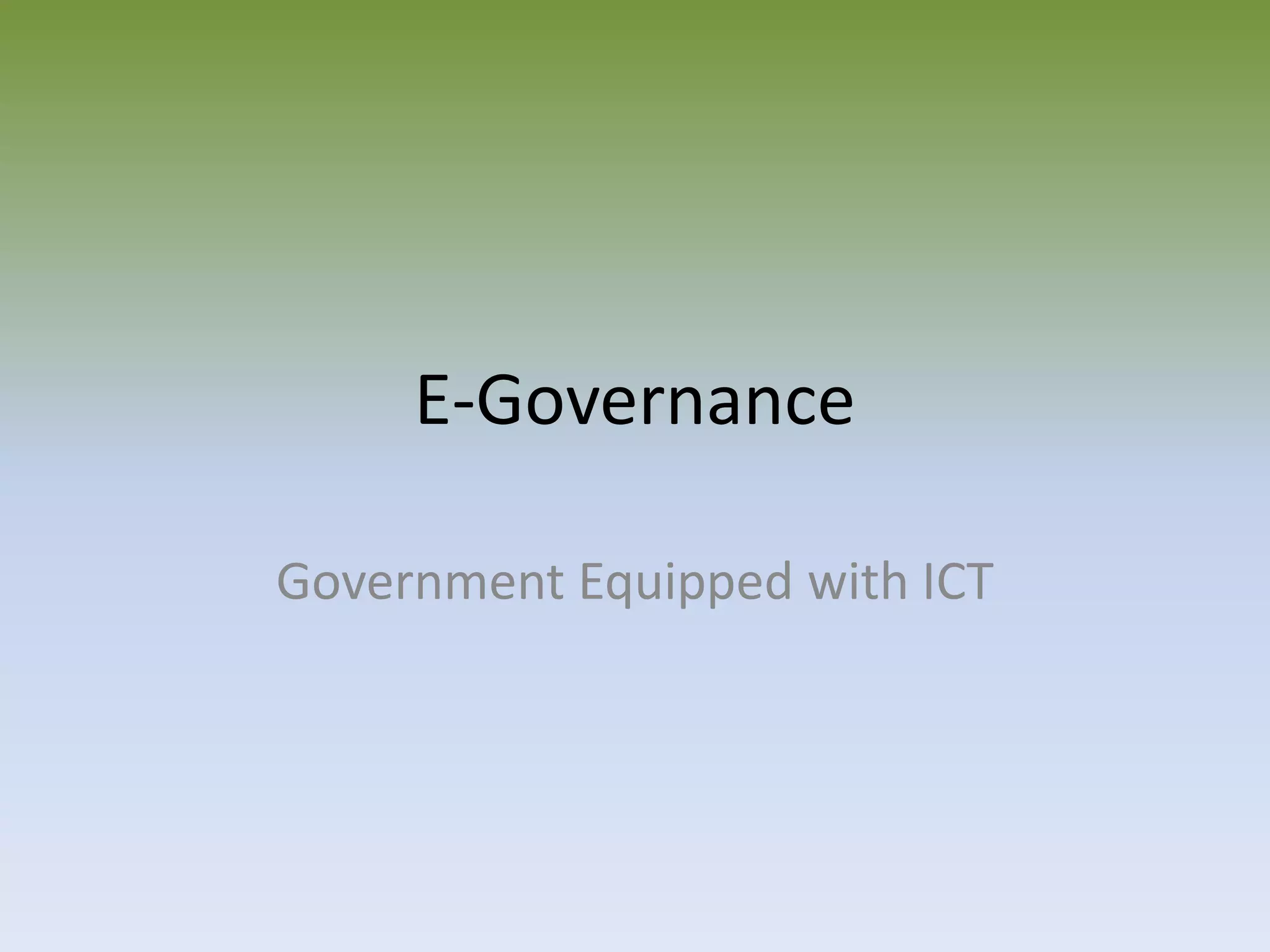 E - governance | PPT