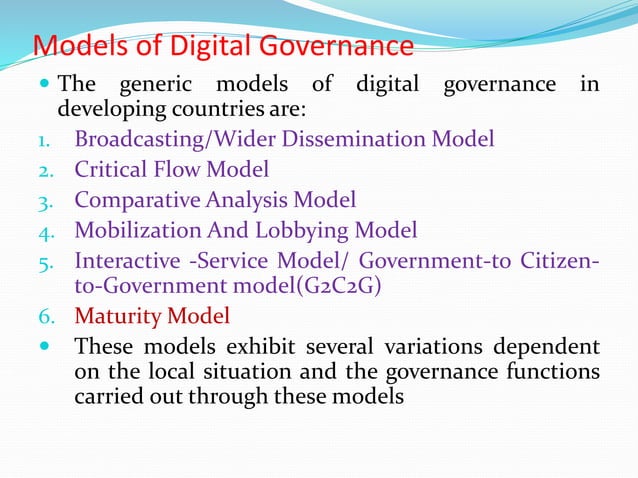 E Governance Model Unit 2pptx Computer Networking Computing