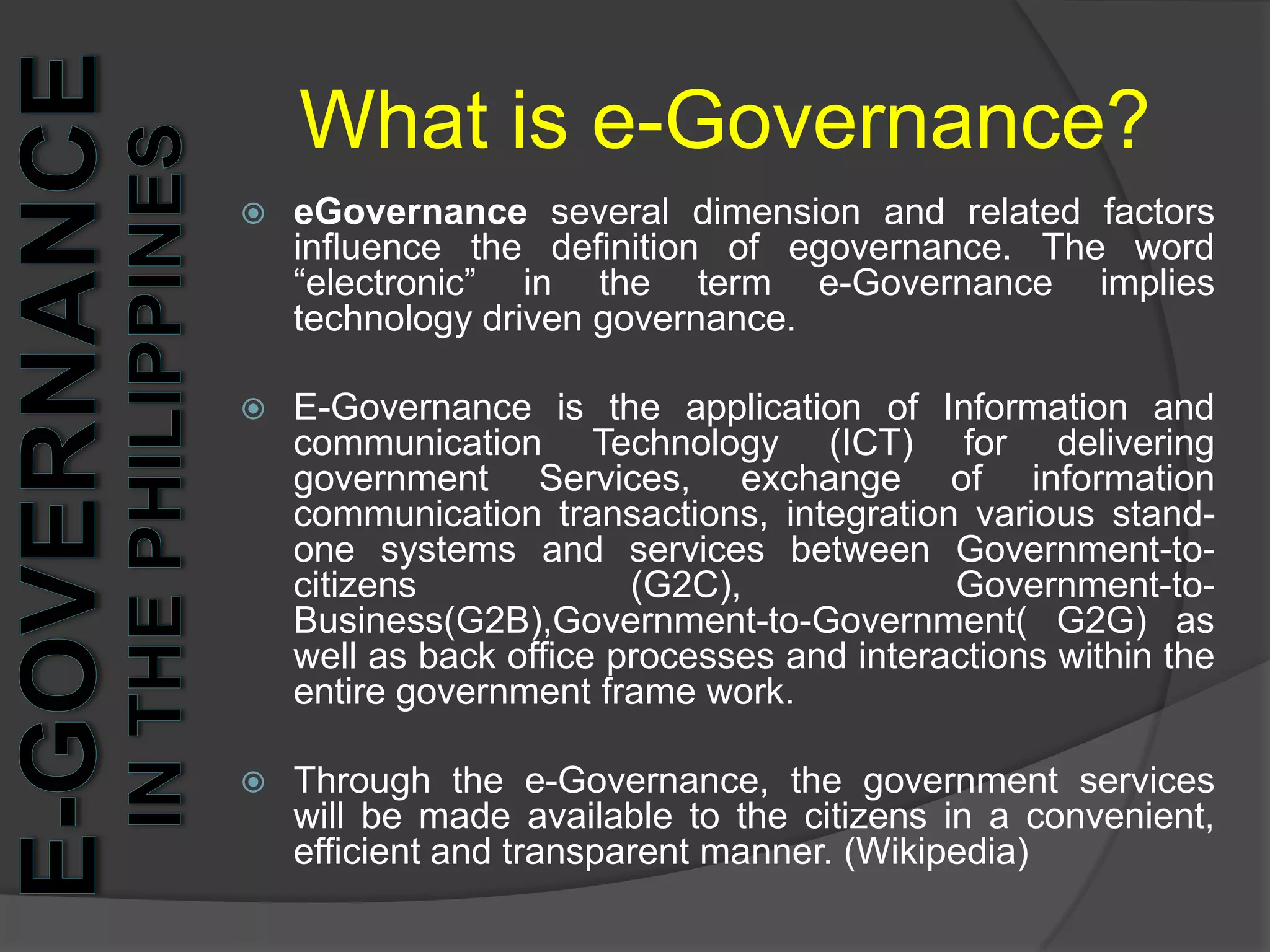 E governance presentation | PPTX