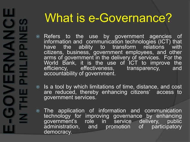 E governance presentation | PPTX | Internet | Computing