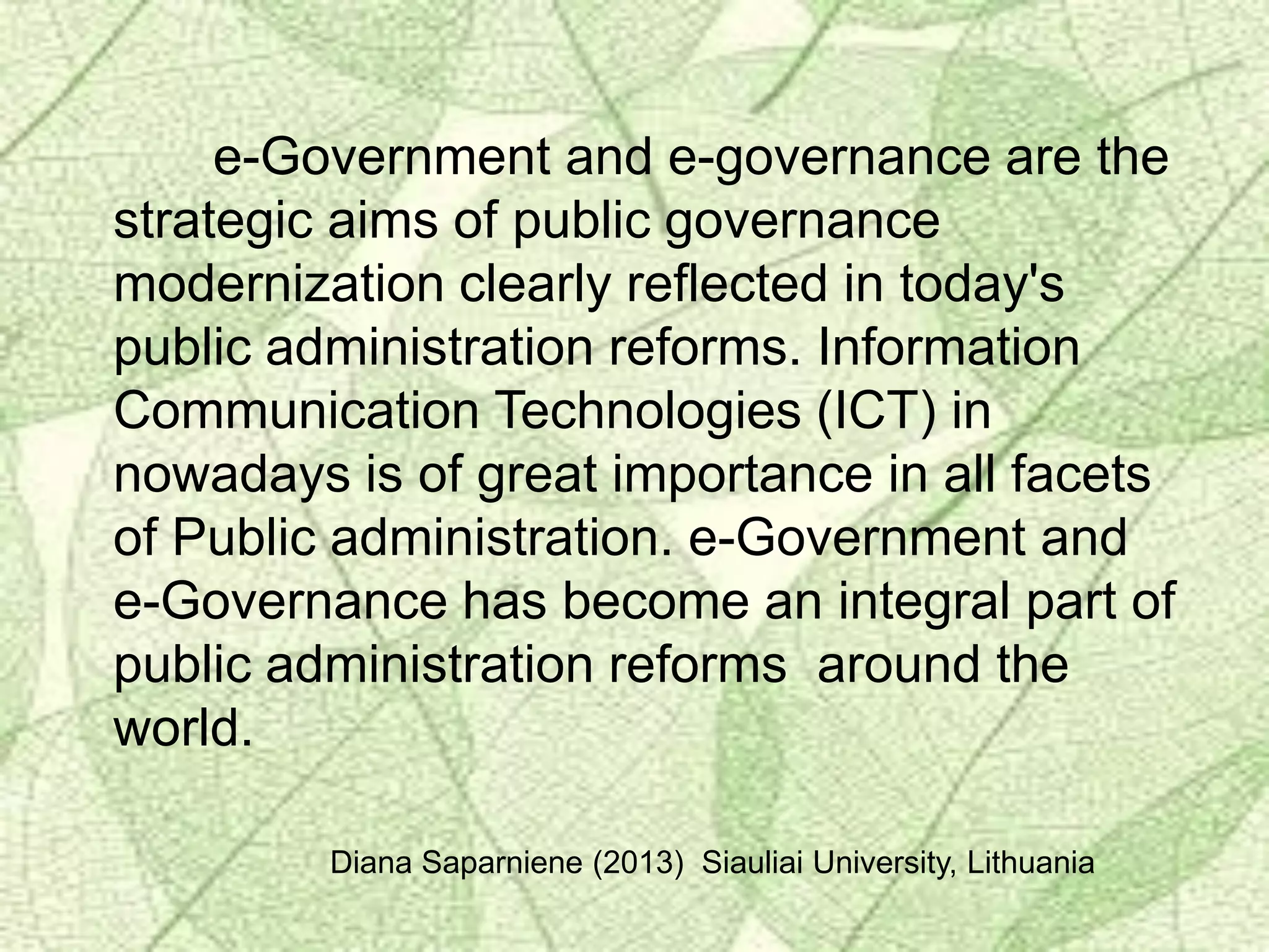 e-Government and e-Governance | PDF