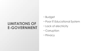 E-Government - Understanding Its Benefits, Limitations, and ...