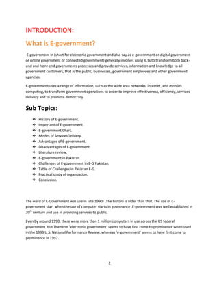 E government and pakistan E-government challenges | DOCX