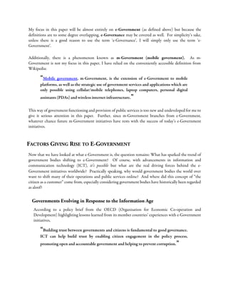 E government a modern phenomenon | DOC | Internet | Computing